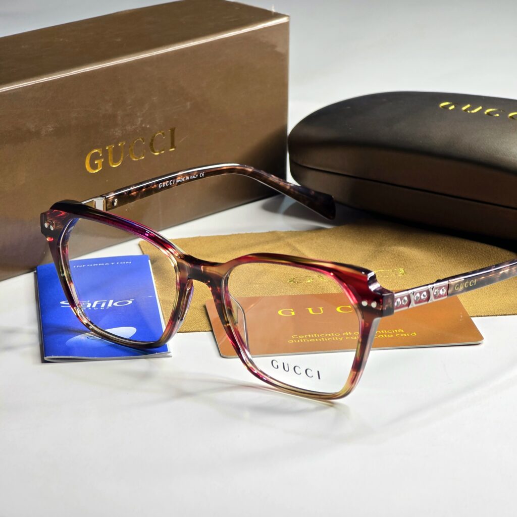 Luxurias Gucci Mixed Color Unic Design Sheet Eyeware For Women - New ...
